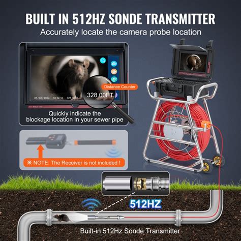 Vevor Sewer Camera 328 Ft100m Self Leveling Drain Camera With 101