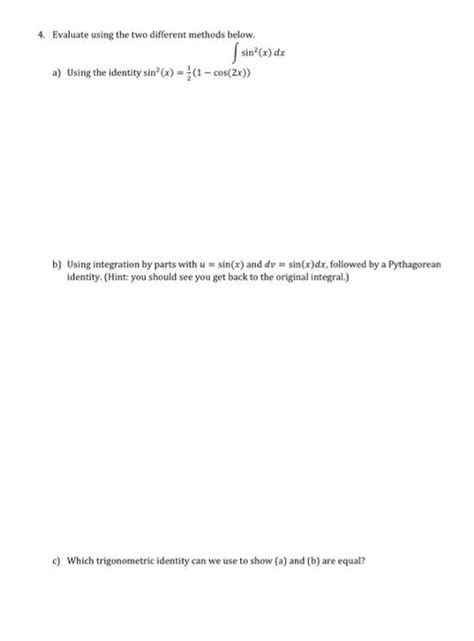 Solved Mac2312 Name Worksheet 72 Trigonometric Integrals