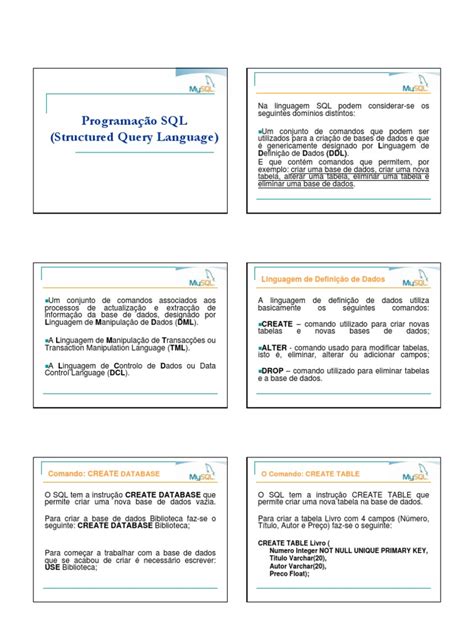 Uma Introdução Aos Principais Comandos E Conceitos Da Linguagem Sql