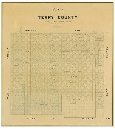 Terry County Texas 1901 Old Map Reprint Old Maps