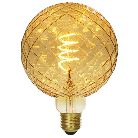 Bec Led Decorativ Lexman 4 W E27 G125 Alb Cald 1800k 200 Lm Pineapple Amber