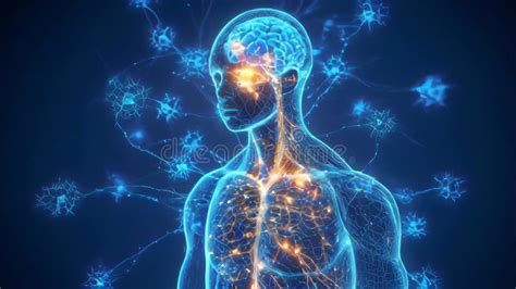 Digital Representation Of Human Nervous System Connections Stock