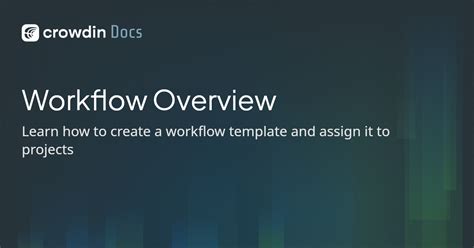 Workflow Overview Crowdin Docs