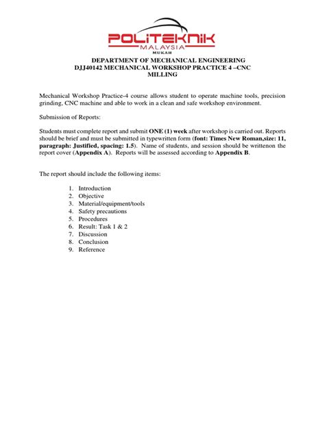 Cnc Milling Practical Task And Report Pdf Numerical Control Machining