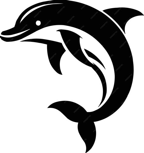 Dolphin Logo Icon Silhouette Vector Art Illustration Premium Ai