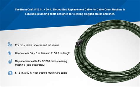 Brasscraft 516 In X 50 Ft Slotted End Replacement Cable