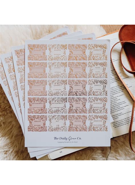 Dusty Pink Gold Foil Bible Tabs The Crowned Bird The Crowned Bird