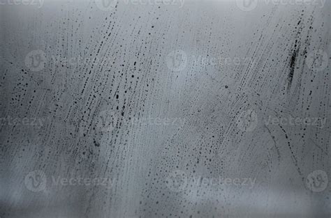 Window Glass With Condensate Or Steam After Heavy Rain Texture Or