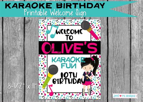 Karaoke Birthday Printable Decor For Your Little Singer