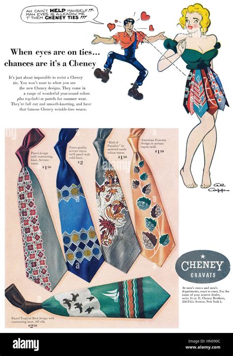 1949 Us Advertisement For Cheney Cravats Featuring The Al Capp 1949 Us Advertisement For Cheney Cravats Featuring The Al Capp