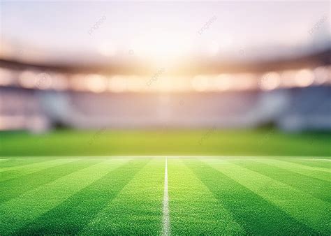 Beautiful Grass Football Field With Bokeh Background Ootball Match