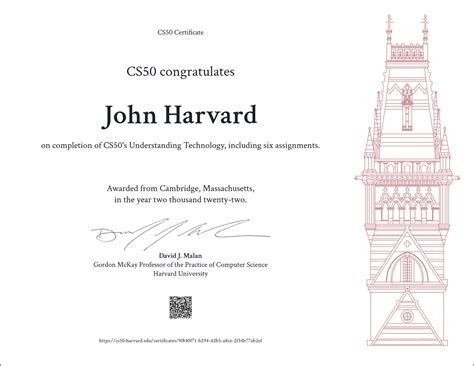 Cs50 Certificate Cs50s Understanding Technology