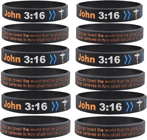 Dobgot 12 Packs Rubber Wristbands Bible Verse Bracelet Set