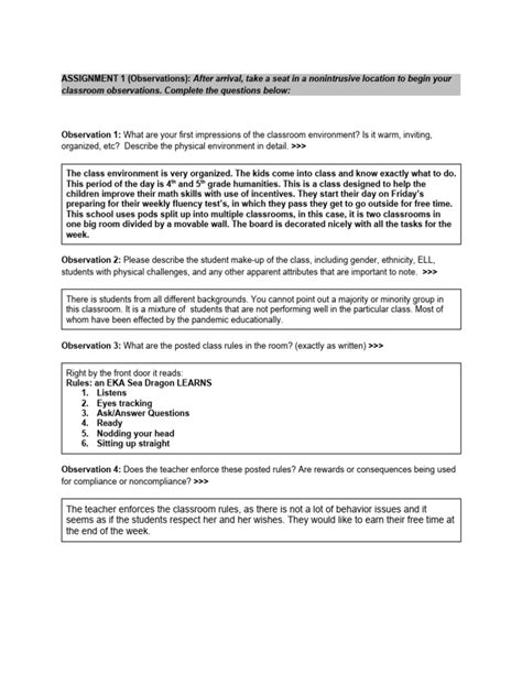 Assignment 1 Observations 1 Pdf