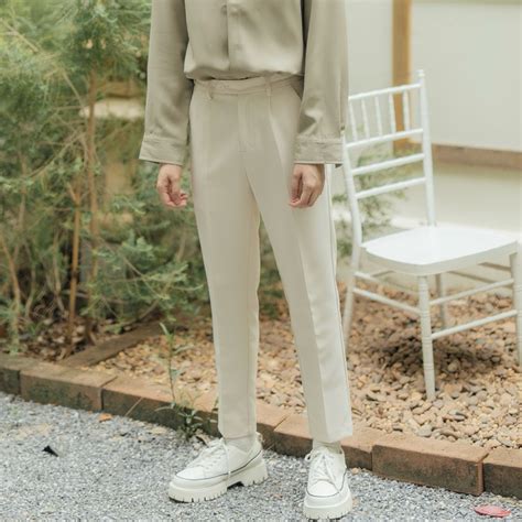 Kins Slack Pants กางเกงชาย กางเกงสแล็ค กระบอกเล็ก กางเกงสูท ชุดเข้าเซ็ทสูท รหัส Kn217