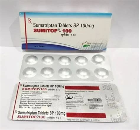 Sumitop 100 Sumatriptan Tablets Bp 100mg 3x10 Treatment Acute