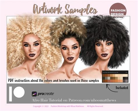 36 Curly Hair Texture Procreate Brushes For Procreate App Only Free