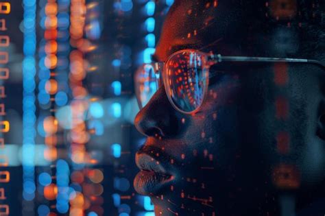 Young Programmer Coding On A Computer Surrounded By Glowing Code And