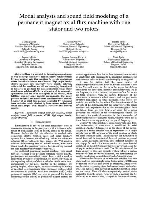Acoustic Analysis Afm Pdf Normal Mode Electric Motor