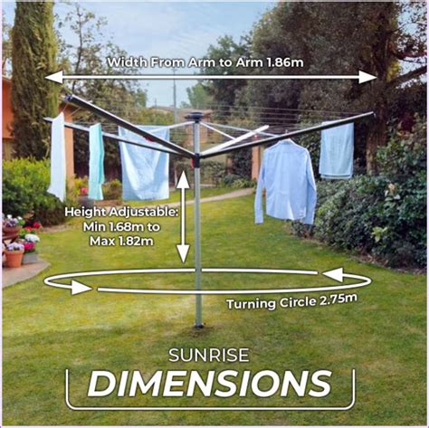 Vileda Sun Rise 50m Outdoor Rotary Clothes Dryer With Retractable