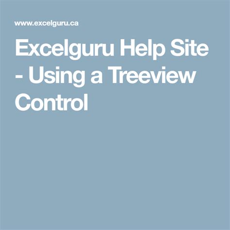 Excelguru Help Site Using A Treeview Control Control Helpful Excel Excelguru Help Site Using A Treeview Control Control Helpful Excel