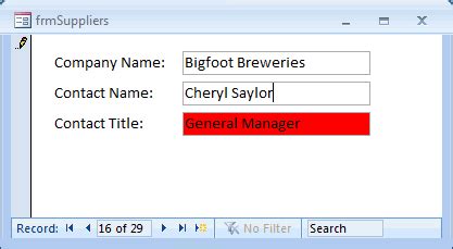 MS Access Change The Background Color Of A Text Box When The Text Box Value Changes