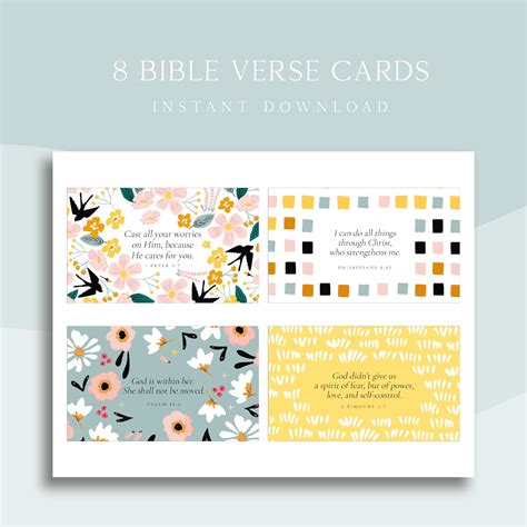 Bible Verse Cards Scripture Cards For Women Bible Verse Memory Verse