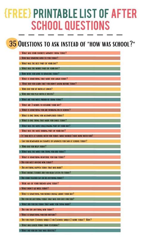 35 Questions To Ask Instead Of How Was School Sunshine And Munchkins