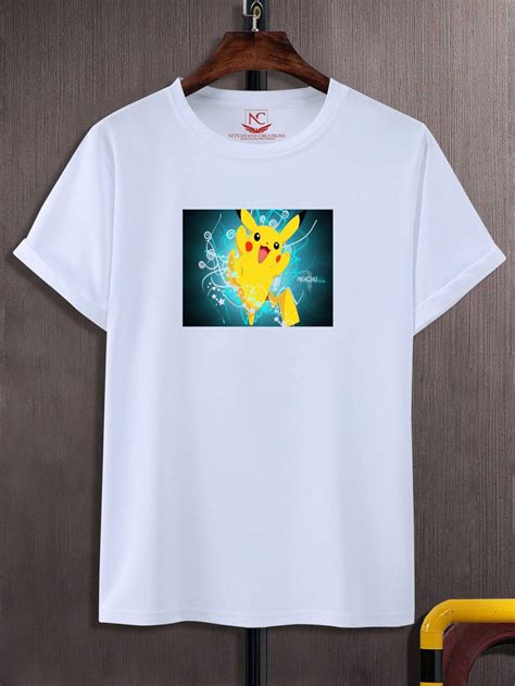 Pikachu Graphic Printed White T Shirt 188 Nityanand Creations