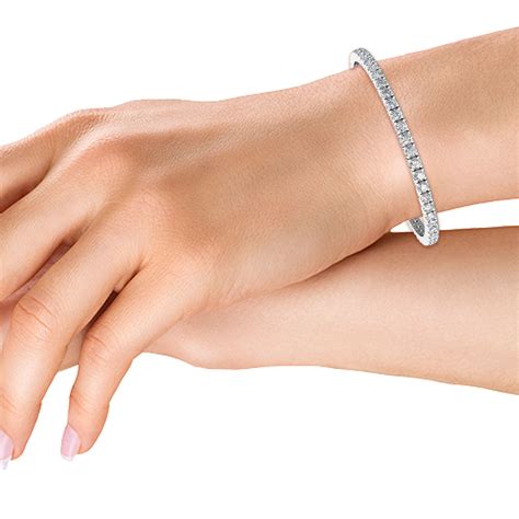18k White Gold 6ct Tw Lab Grown Diamond Tennis Bracelet Lab Grown