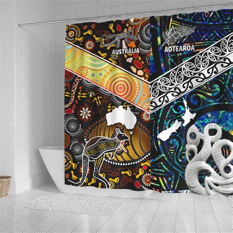 Australia Aboriginal Inspired Shower Curtain Aotearoa And Australia