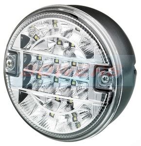 12v 24v Volt Led Rear Round Hamburger Reverse Lamp Light Flat Bed Truck