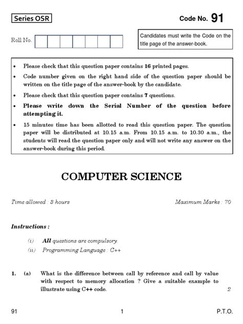 91 Computer Science Set 2 Pdf Array Data Structure Subroutine