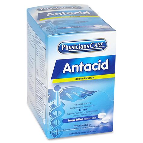 Physicianscare Antacid Medication Tablets For Heartburn Acm90089
