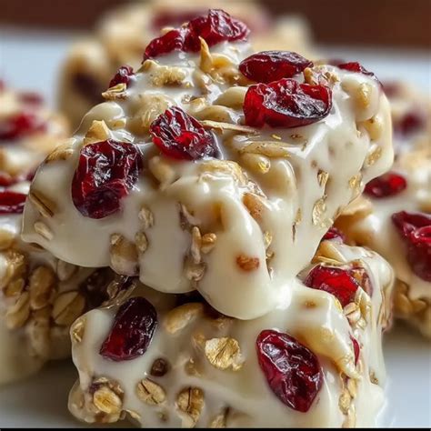 No Bake White Chocolate Cranberry Oat Clusters Recipes