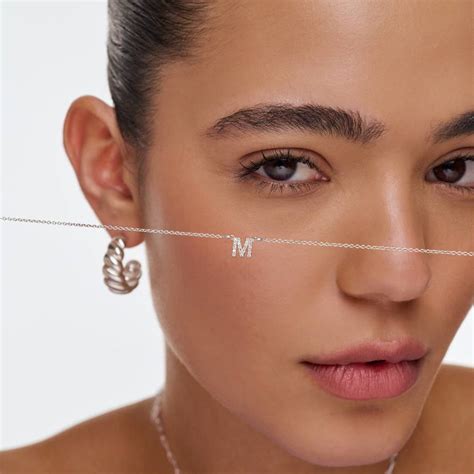 Zoe Cubic Zirconia Initial Necklace Silver Oak And Luna