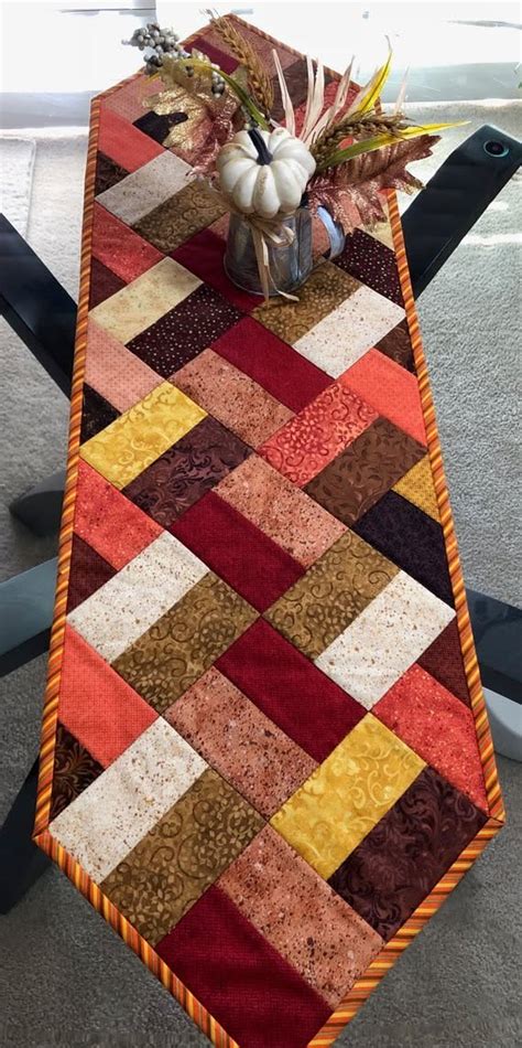 Fall Table Runner Quilted Table Runner Narrow Table Runner 11 12 X