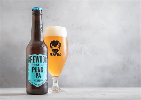 Londonuk March 212025 Bottle And Glass Of Brewdog Punk Ipa Craft