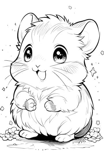 Cartoon Hamster Coloring Coloring Pages