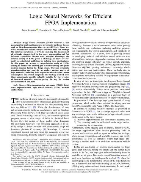 Pdf Logic Neural Networks For Efficient Fpga Implementation