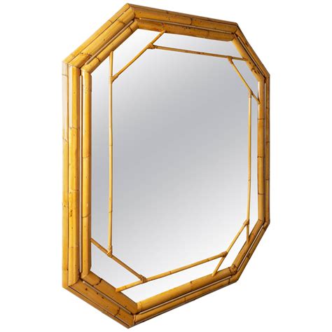 Brass Mirror With Geometric Openwork Surround At 1stdibs