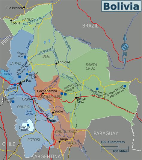 Detailed Political And Administrative Map Of Bolivia Bolivia Detailed