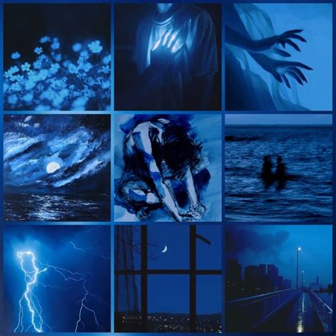Blue Misery Moodboard Storm Blue Aesthetic Lightning Moodboard