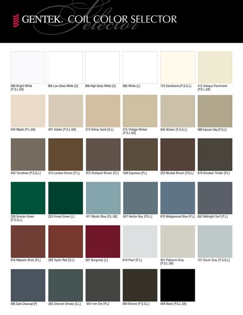 Gentek Building Products Inc Catalogs Coil Color Selector Arcat
