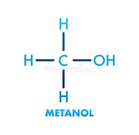 Methanol Concept Chemical Formula Icon Label Text Font Vector Illustration Stock Vector