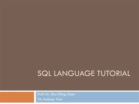 Ppt Sql Tutorial A Beginners Guide Powerpoint Presentation Free Download Id14236791