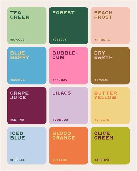 Aesthetic Colors With Hex Codes