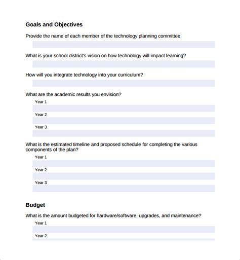 Technology Plan Template
