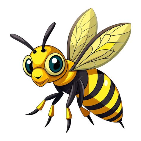 Premium Vector Cartoon Wasp Flying On White