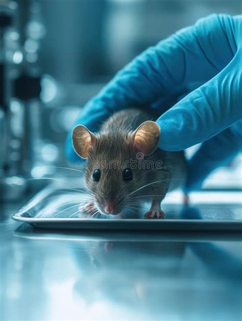 Scientific Research With A Lab Mouse In A Controlled Laboratory Environment Stock Illustration